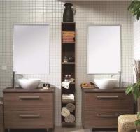 China Design Wooden Bathroom Cabinet Vanity Furniture with Acrylic Door Panel Surface Treatment for sale