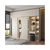 China YALIG Solid Wood Complete Bedroom Wall 3 Door Corner Wardrobe with Mirror Dressing Table for sale