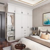 China YALIG Solid Wood Complete Bedroom Wall 3 Door Corner Wardrobe with Mirror Dressing Table for sale