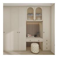 China YALIG Solid Wood Complete Bedroom Wall 3 Door Corner Wardrobe with Mirror Dressing Table for sale