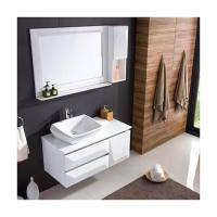 China Hotel Bathroom YALIG Bathroom Cabinet with White Finish and MDF Door Material for sale