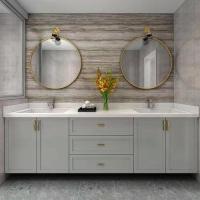 China Hotel Bathroom YALIG Bathroom Cabinet with White Finish and MDF Door Material for sale