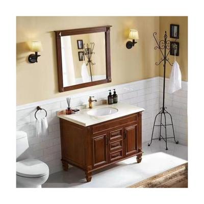 China Solid Wood Cabinet Vanity for Small Toilets Includes Mirror and Countertop from YALIG for sale