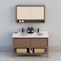 China Solid Wood Cabinet Vanity for Small Toilets Includes Mirror and Countertop from YALIG for sale
