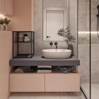 China Mirror Included Yes Wall Mounted MDF Vanity Bathroom Cabinet with Acrylic Door Panel for sale