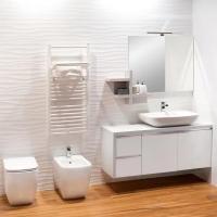 China Modern Burnished Solid Wooden Bathroom Cabinet with Acrylic Door Panel and Countertop for sale