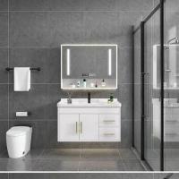 China YALIG Australia's PVC Cabinet Bathroom Vanity for Apartments Acrylic Surface Treatment for sale