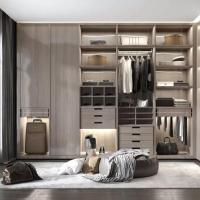 China Large Wooden Walk in Built-in Wardrobe for Modern Apartment 2D/3D and High End Design for sale