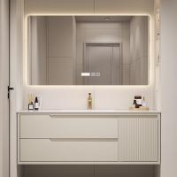 China Modern Bathroom Furniture YALIG Single Floating Dresser with Acrylic Surface Treatment for sale