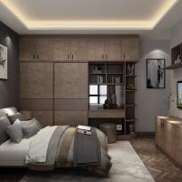 China Minimal Maintenance Modern Wood Color Melamine Swing Door Bedroom Wardrobe for Villa for sale