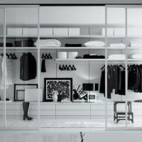 China YALIG Bedroom Furniture Modern Wooden Wardrobe with Glass Door in 2D / 3D for sale