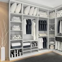 China Villa Bedroom Furniture Design MDF Melamine White Wooden Wardrobe with Stylish Design for sale
