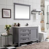 China YALIG Simply White Slab Lacquer Cherry Coffee Sheen Stain Shaker Under Bathroom Cabinet for sale
