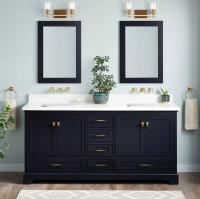 China YALIG Plywood Bathroom Cabinet Vanity Set with Double Sink and Ground Vanity God Handle for sale