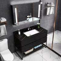 China YALIG Plywood Bathroom Cabinet Vanity Set with Double Sink and Ground Vanity God Handle for sale