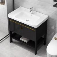 China YALIG Plywood Bathroom Cabinet Vanity Set with Double Sink and Ground Vanity God Handle for sale