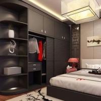 China Hotel Bedroom Black Wardrobe Cabinet with 2D/3D and Modern Design Option for sale
