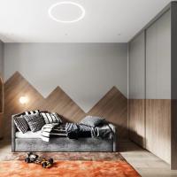 China Bedroom Furniture Sliding Door Wardrobes in Wood Style with Eased Edge Metal Cabinets for sale