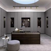 China Bedroom Furniture Sliding Door Wardrobes in Wood Style with Eased Edge Metal Cabinets for sale