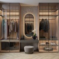 China Modern Bedroom Furniture Wooden Wardrobe Closet with Sliding Mirror and NO Folded Style for sale