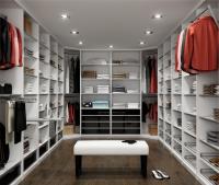 China NO Folded Modern Wooden Walk In Wardrobe Closet with Custom Melamine Storage Design for sale