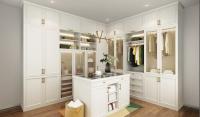 China NO Folded Modern Wooden Walk In Wardrobe Closet with Custom Melamine Storage Design for sale