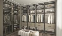 China NO Folded Modern Wooden Walk In Wardrobe Closet with Custom Melamine Storage Design for sale