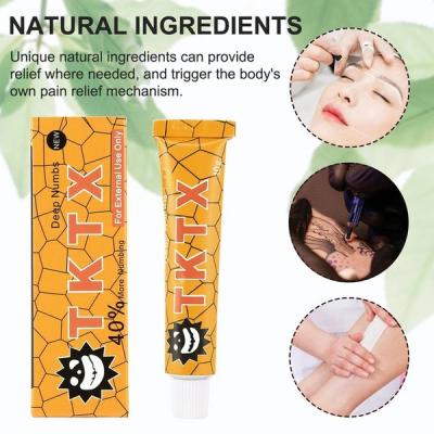 China 40% Yellow Tktx Numb Cream Anesthetic Skin Fast No Pain Cream For Permanent Makeup for sale