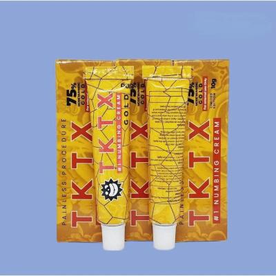 China New Gold Tktx 75% Numb Anesthetic Cream Painkiller Stop Pain Painless Cream For Microblading Permanent Makeup for sale