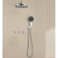 China Brass Bath Sanitary Ware Concealed Rainfall Concealed Ceiling Shower With 3 Control Mixer Valve for sale