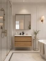 China 900mm 800mm Cloakroom Bathroom Vanity Units Seamless Single Basin for sale