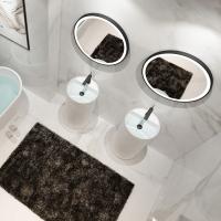 China Seamless Round Bathroom Pedestal Basin Sink Non Porous Solid Surface Stone for sale