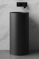 China Anti Scratch Bathroom Pedestal Basin Matte Black Freestanding Sink 400mm OEM for sale
