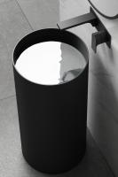 China Anti Scratch Bathroom Pedestal Basin Matte Black Freestanding Sink 400mm OEM for sale