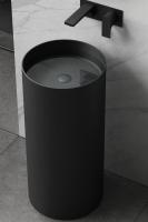 China Anti Scratch Bathroom Pedestal Basin Matte Black Freestanding Sink 400mm OEM for sale