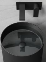 China Anti Scratch Bathroom Pedestal Basin Matte Black Freestanding Sink 400mm OEM for sale