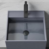 China Bespoke Grey Square Pedestal Hand Basin Freestanding Sink Deck Mounted for sale