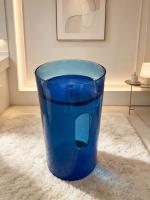 China Personalized Indigo Blue Bathroom Pedestal Basin 500mm Round for sale
