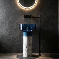 China Square Cobalt Resin Top Pedestal Sink Pedestal Freestanding Column For Lavatory for sale