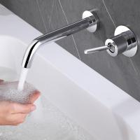 China Bespoke Hidden Concealed Bathroom Basin Faucets Polished Chrome Wall Mounted Taps for sale