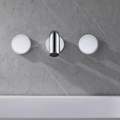 China Round Knob Bathroom Faucet Taps Washbasin Mixer Kit Brass Anti Corrosion for sale