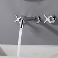 China Commercial Concealed Brushed Nickel Bathroom Faucet For Vanity Long Spout for sale