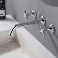 China Commercial Concealed Brushed Nickel Bathroom Faucet For Vanity Long Spout for sale