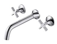 China Commercial Concealed Brushed Nickel Bathroom Faucet For Vanity Long Spout for sale