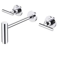 China Straight T Bar Concealed Bathroom Lavatory Faucet 3 Hole Gunmetal Grey Brushed Gold for sale