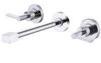 China Square Tip Linear Bathroom Faucet Taps 3 Hole Basin black Copper ODM for sale