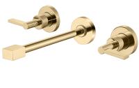 China Square Tip Linear Bathroom Faucet Taps 3 Hole Basin black Copper ODM for sale