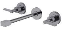 China Square Tip Linear Bathroom Faucet Taps 3 Hole Basin black Copper ODM for sale
