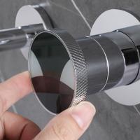 China Polished Chrome SS304 Bathroom Restroom Sink Faucets Mixer Tap Round Convex Knob Two Piece for sale