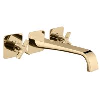 China X Cross Widespread Bathroom Wash Basin Taps Mixer Faucet 3 Hole Polished Chrome Solid Brass for sale